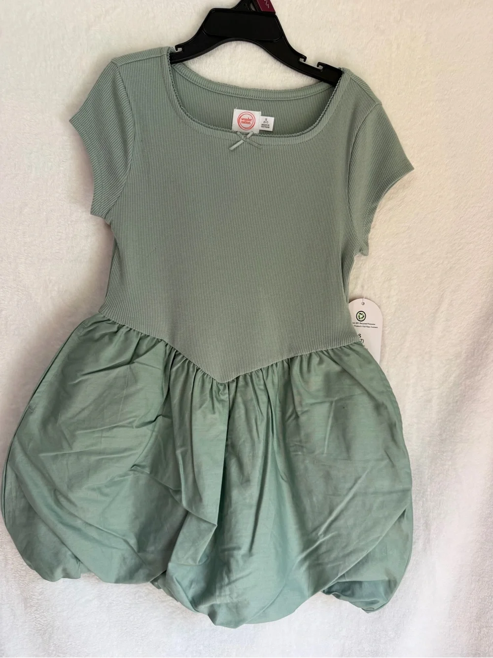 Dresses | Sage Green Bubble Hem Dress | Poshmark
